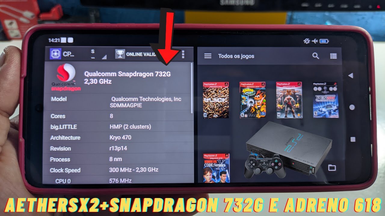 SNAPDRAGON 732G GPU ADRENO 618 TESTE NO AETHERSX2 PS2 COM A MELHOR ...