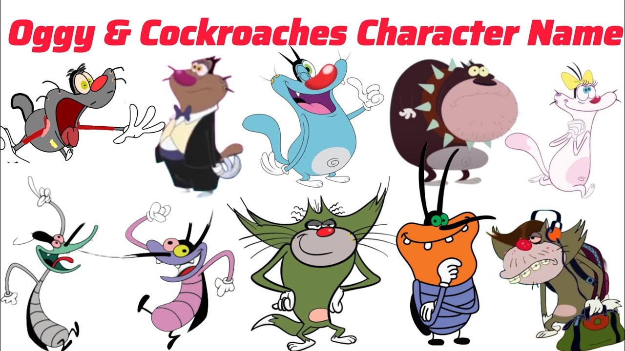 Oggy & cockroaches names ओगी और कॉक्रोच के नाम english vocabulary ...