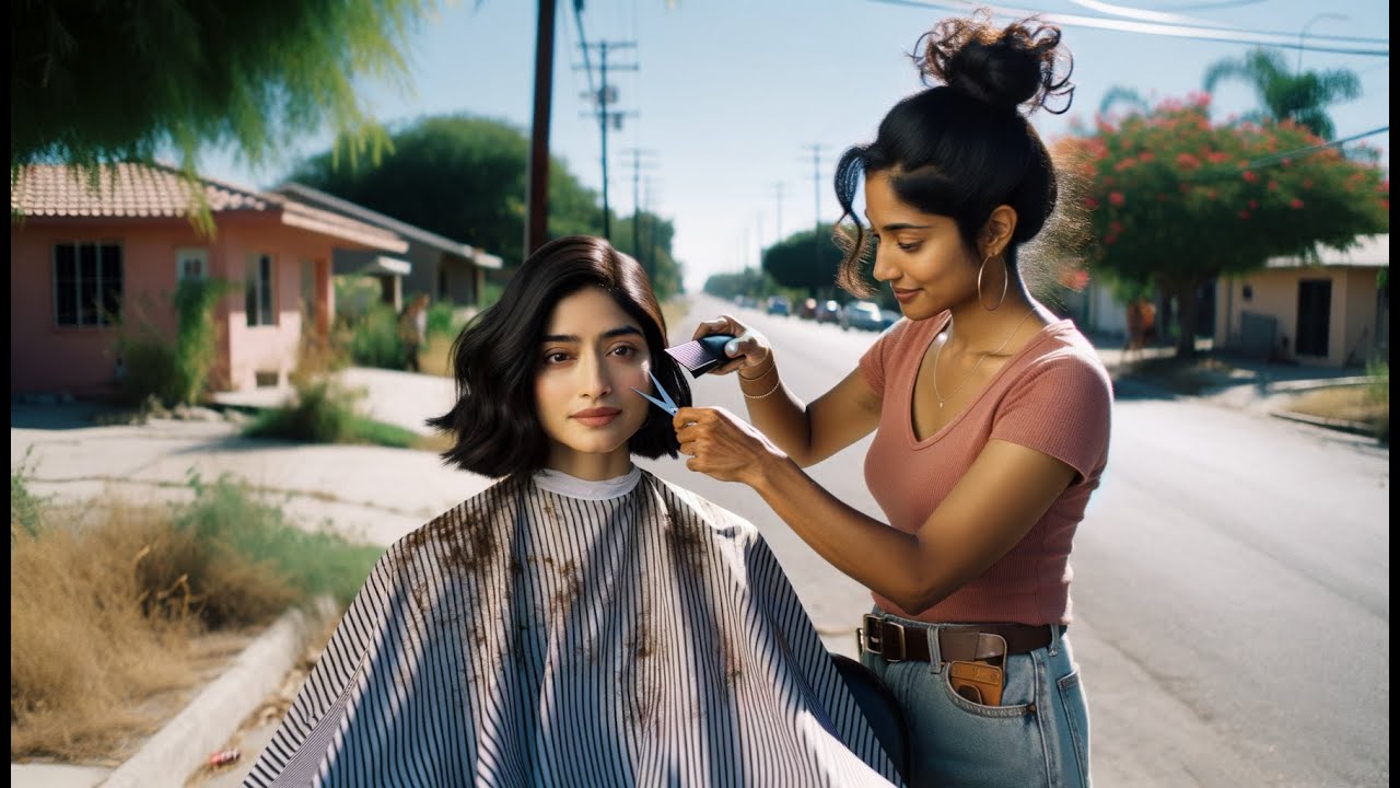 ASMR Ultimate Female Barber Haircut | No Talking | Bonfire In The ...