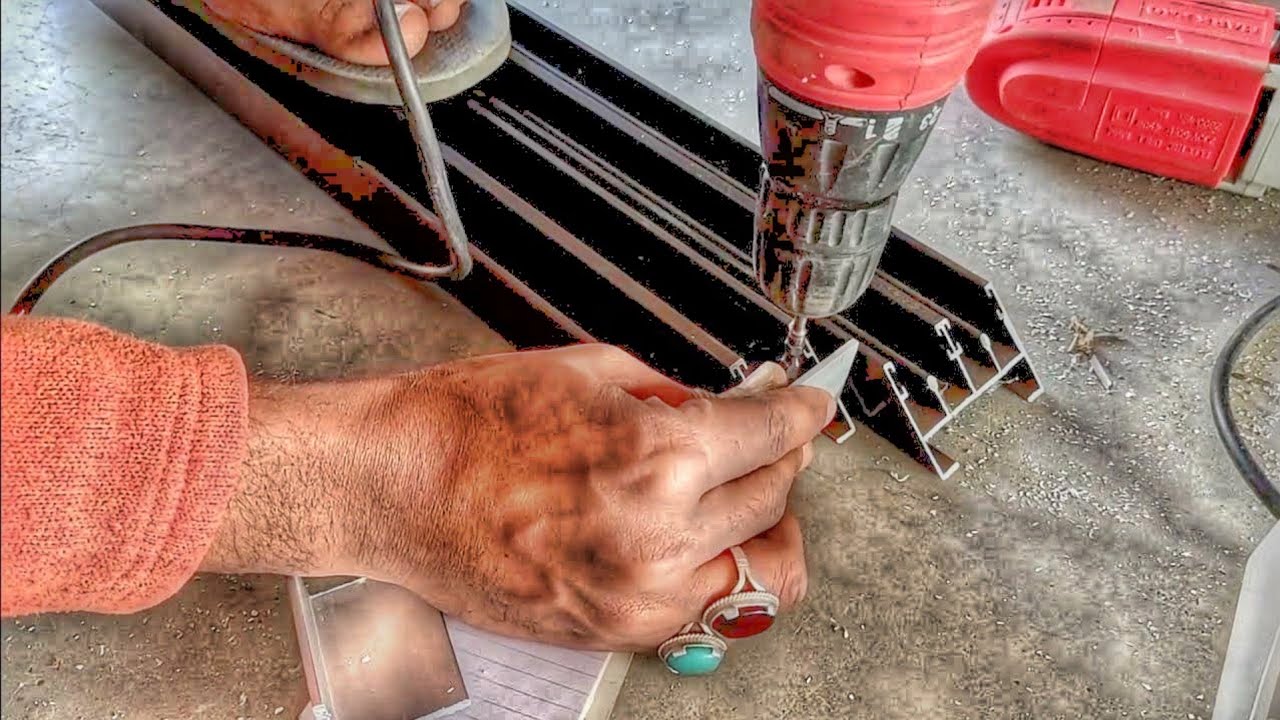 Aluminium sliding window making - YouTube