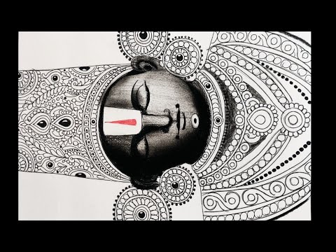 How to draw a beautiful mandala art of Lord Balaji/ Tirupati Balaji ...