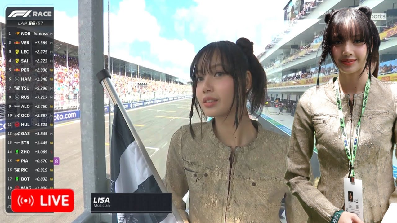 🔴 Lisa waving the chequered flag at the F1 Miami Grand Prix 2024 - YouTube