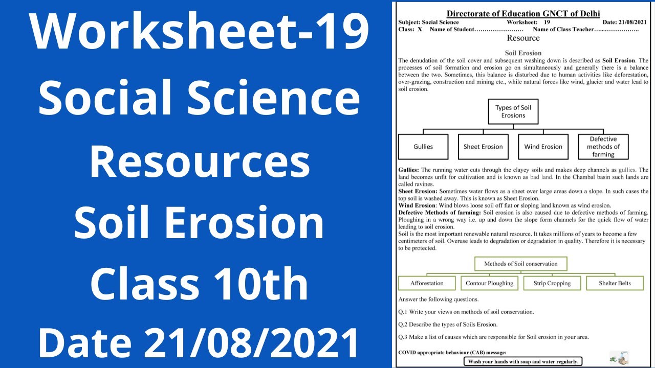Class 10 worksheet 19 SST : English Medium : 21/8/21 : sst worksheet 19 ...