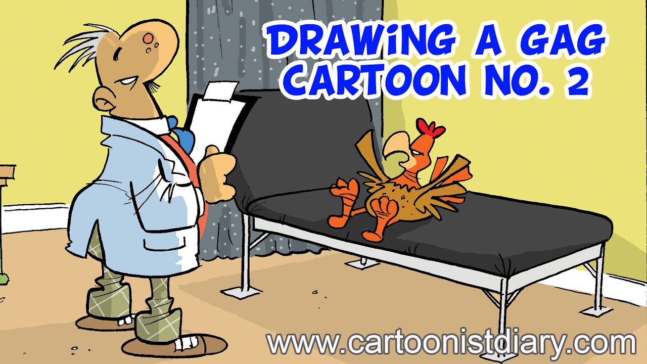 Egged on---Drawing a Gag Cartoon No. 2 - YouTube