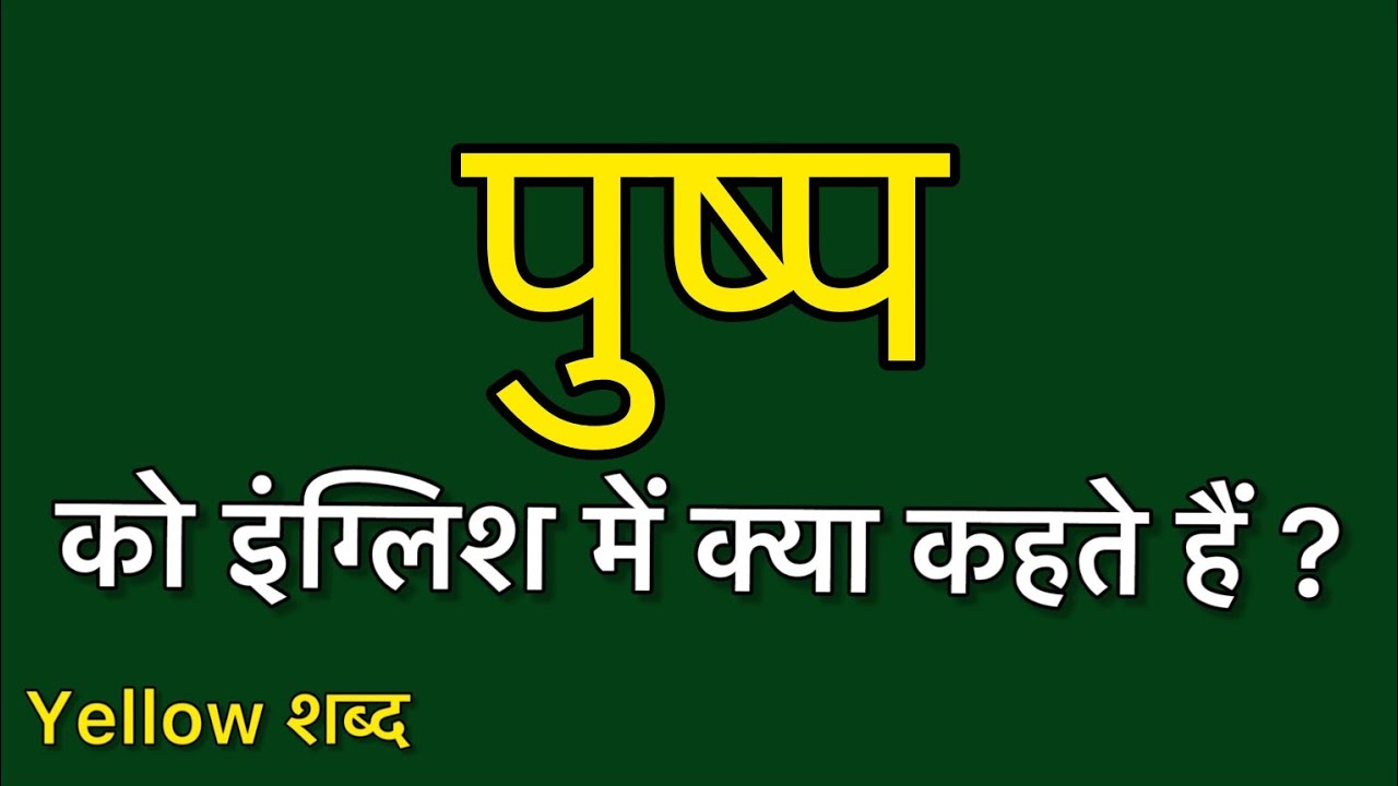 Pushp ko english mein kya kahate hain | Pushp ki meaning | Pushp ki ...