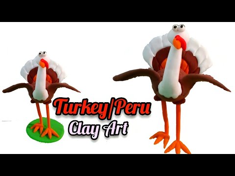 clay turkey | how to make a clay turkey | polymer clay bird | - YouTube