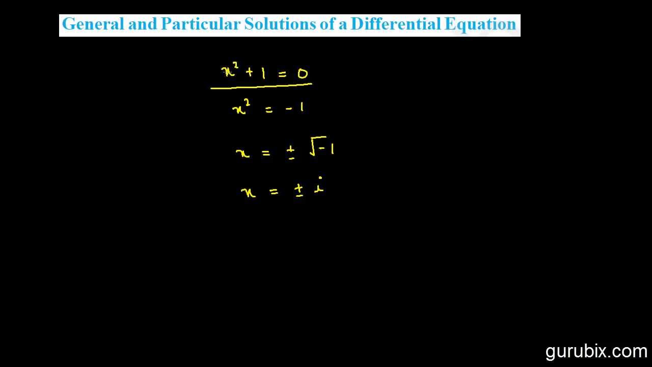 Hindi : General and Particular Solutions of a Differential Equation ...