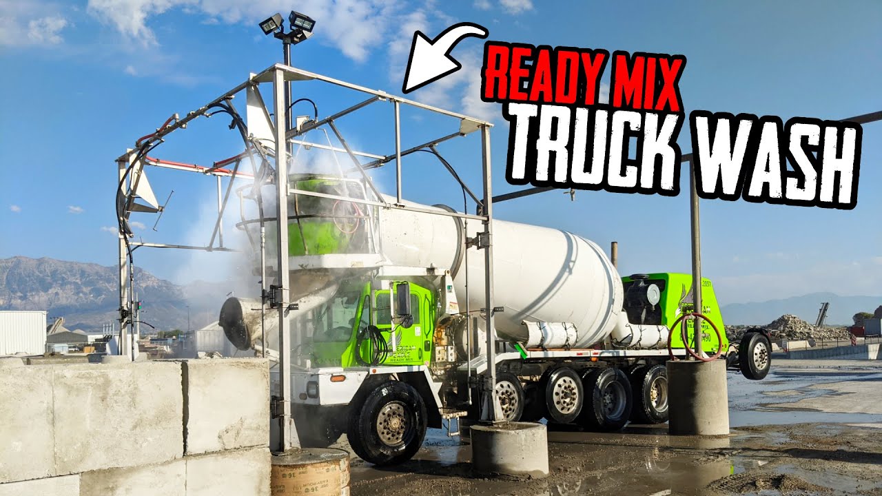 Ready-Mix Truck Wash System | Sioux Concrete Truck Wash - YouTube