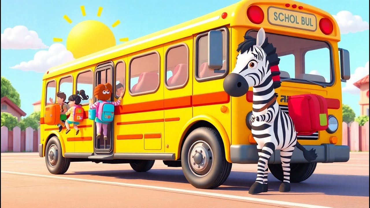 Zebra Zips to School | A Fast Learning Rhyme for Kids | Fun Animal Song ...