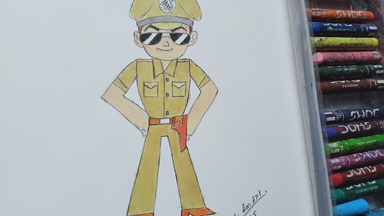 How to draw cartoon character little singham/Little singham easy ...