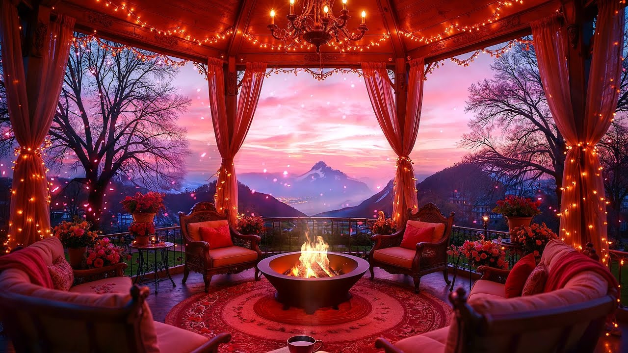 ️ The Most Magical Snowy Night Ever | Romantic Piano, Crackling Fire ...