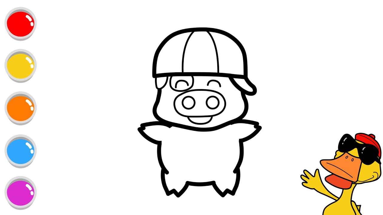 How To Draw Mcdull (Little Pig) (麥兜) -drawing -painting -coloring ...