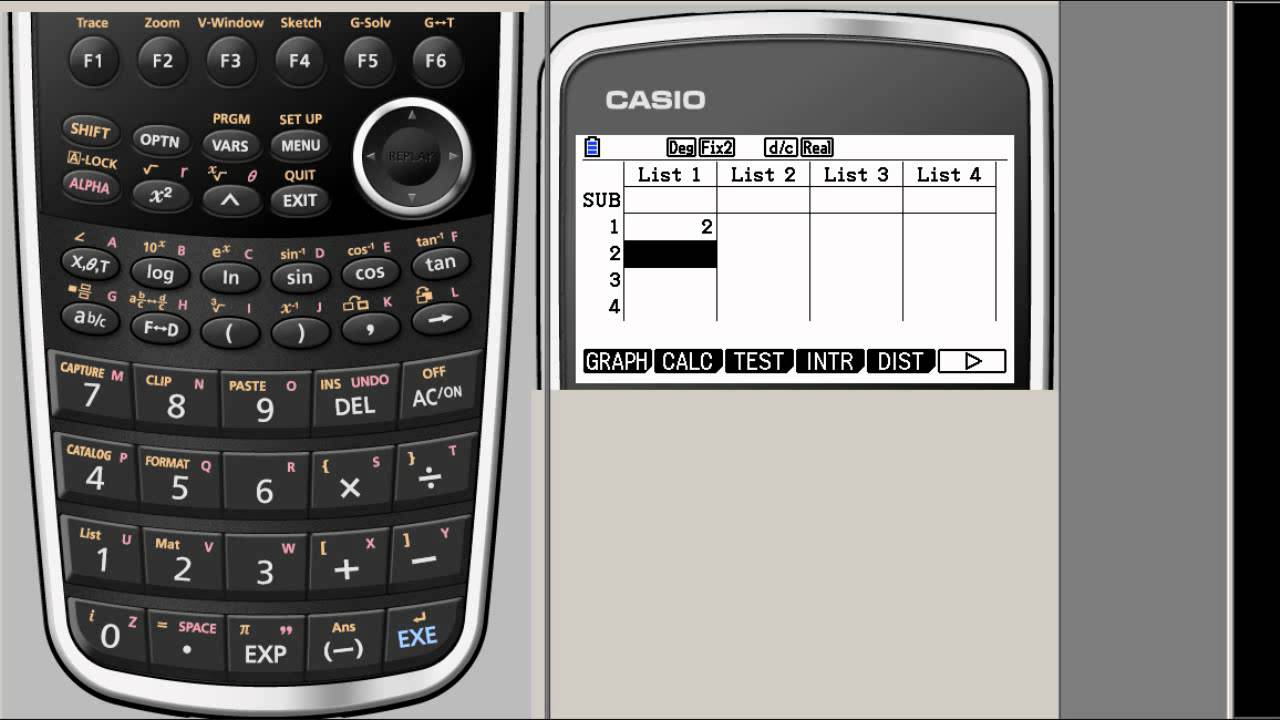 11 Exponential curve fit Casio fx CG10 Prizm - YouTube