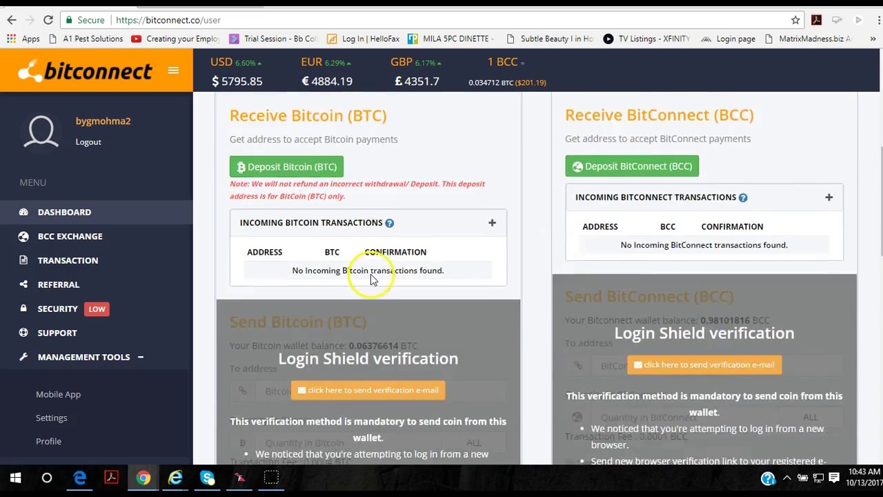 BCC School Lending Wallet Transfer and Bitconnect Loan - YouTube