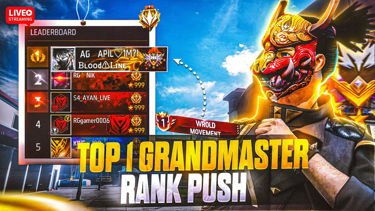 🔴FF LIVE RANK SEASON PUSH | BR RANK PUSH LIVE | FREE FIRE GIVEAWAY | FF ...