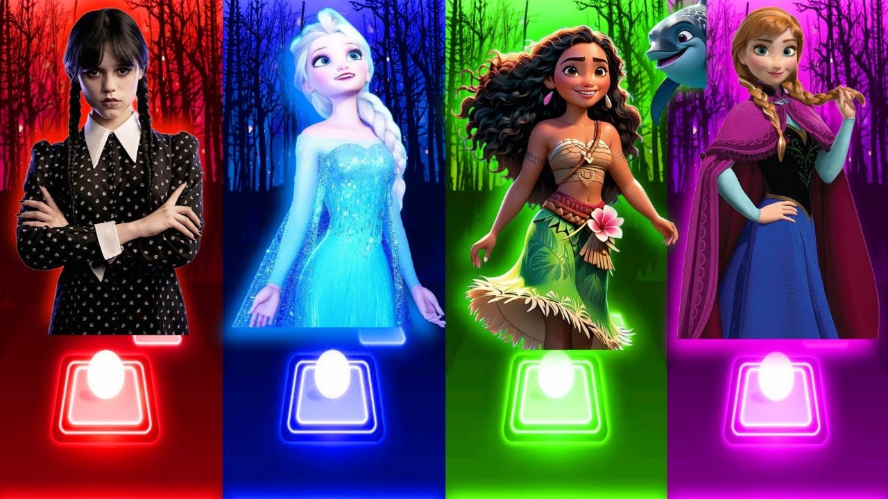 Wednesday Addoms - Moana How Far I'll Go - Anna Into The Unknown - Elsa ...