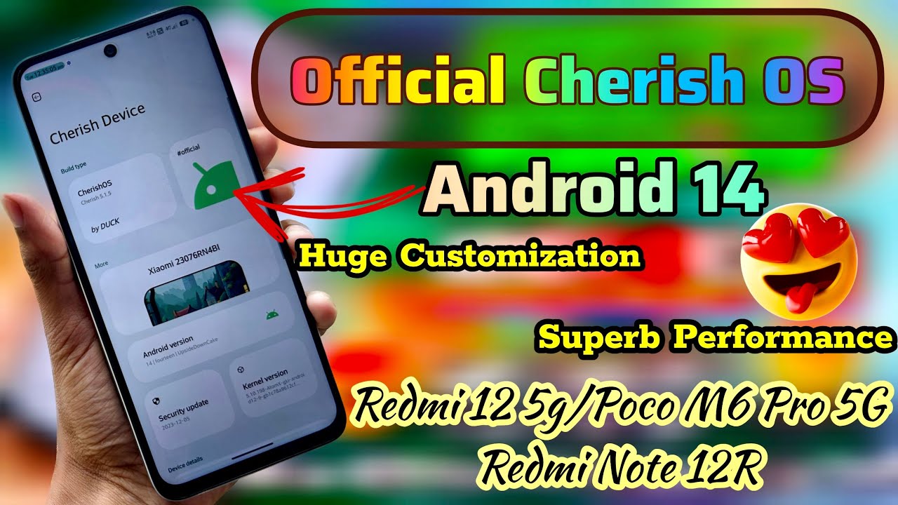 official Android 14 Cherish os Rom On Redmi 125G/Poco M6 Pro 5g|Face ...