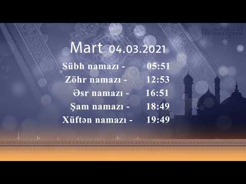 Namaz vaxtı 04.03.2021