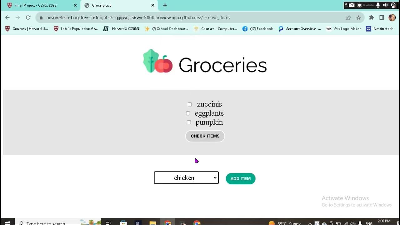 My Cs50 final project / Flask Grocery List Web Application. - YouTube