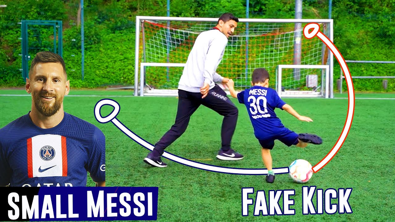 Small Messi & Fake Kick Soccer Drills - YouTube