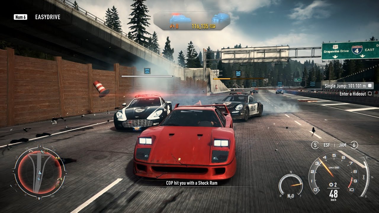 NFS Rivals Ferrari F40 Police Chase Heat Level 3-10 Pursuit Escaped ...