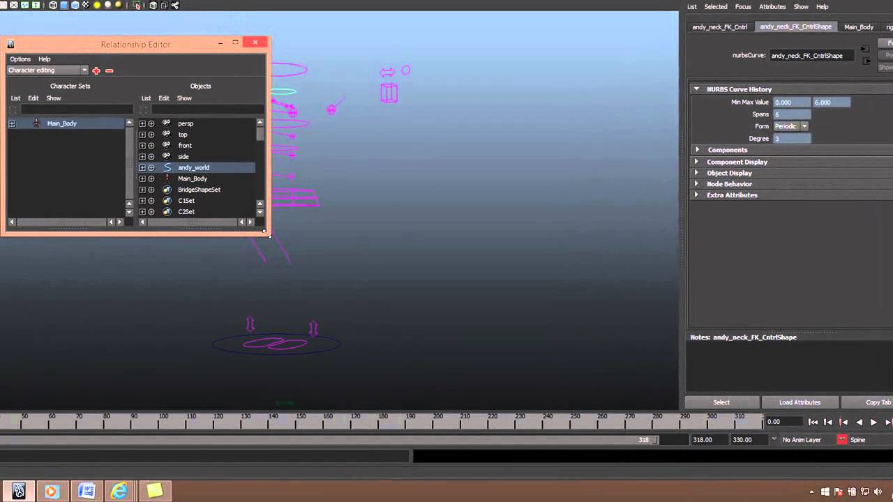 How to Create and Edit Chacter Set in Maya - YouTube