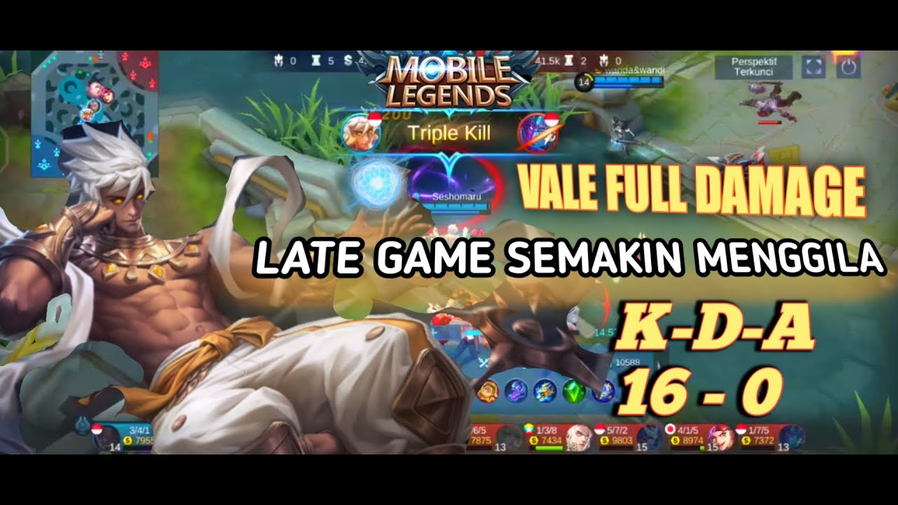 VALE BUILD FULL DAMAGE .SEKALI ANGKAT MUSUH RATA .VALE BUILD TERSAKIT ...