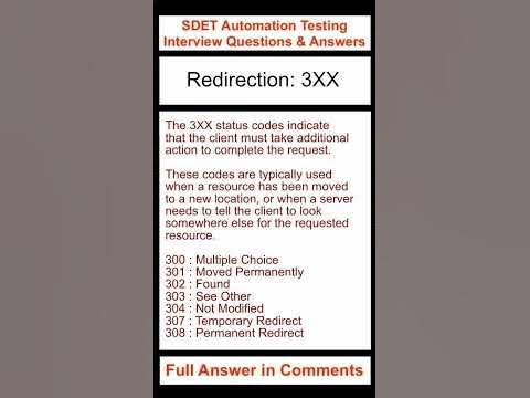 API TESTING : Redirection: 3XX : SDET Automation Testing Interview ...