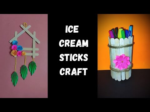 Ice cream sticks craft making😍 - how to Make ice cream sticks craft ...