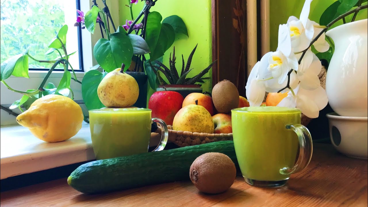 Lemon Kiwi Apple Pear Cucumber Juice ~ Take 3 - YouTube