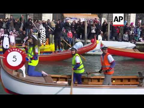 Giant rat leads spectacular water parade at Venice carnival - YouTube