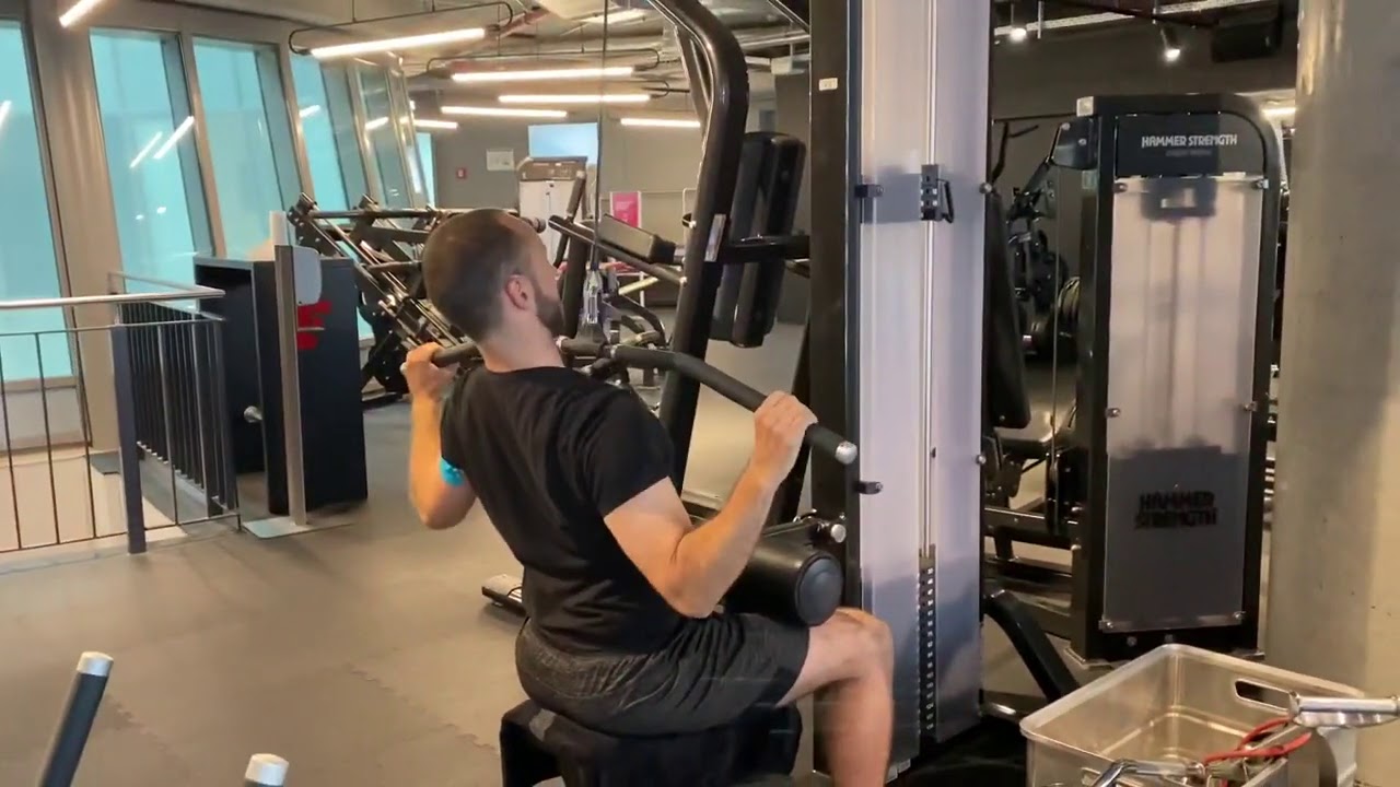 Lat pull down, wide pronated grip - YouTube