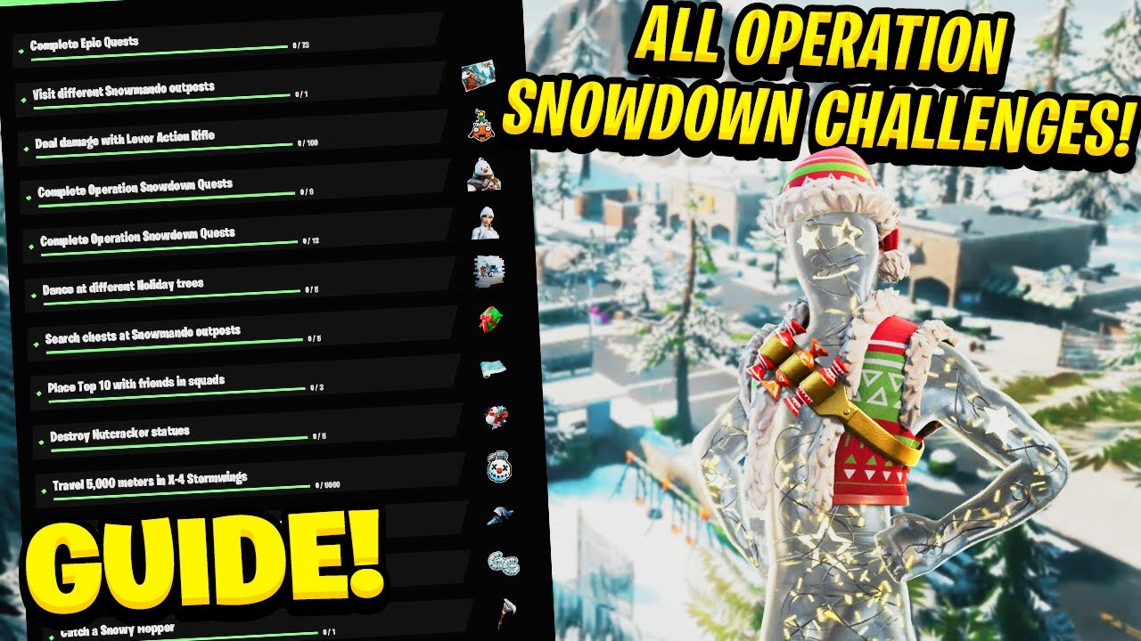 HOW To Complete ALL SNOWMANDO Challenges Fortnite Operation Snowdown ...