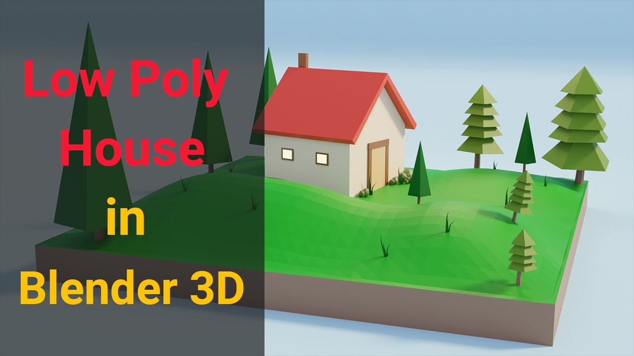 Learn to make 3d Cottage in Low Poly | Mountain cottage in Blender ...