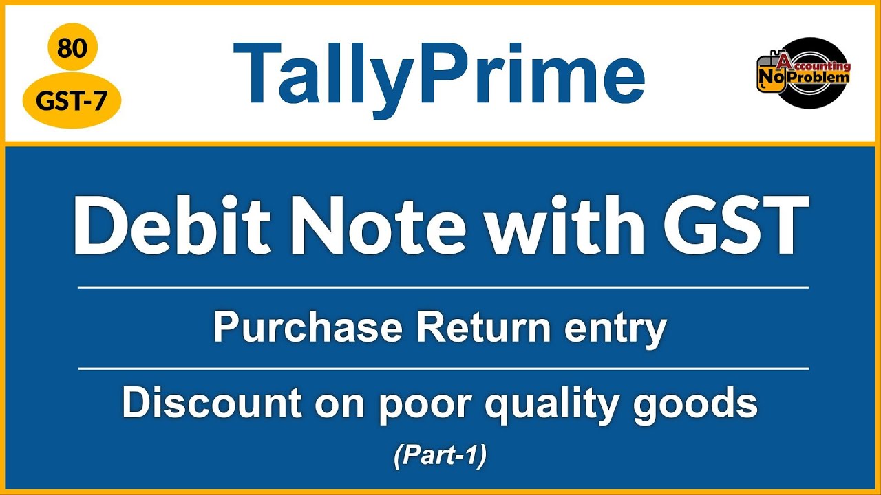 Debit Note voucher with GST in Tally Prime | Purchase Return in Debit ...