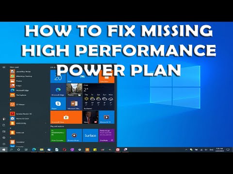 How To Fix Missing High Performance Power Plan in Windows 10 - YouTube