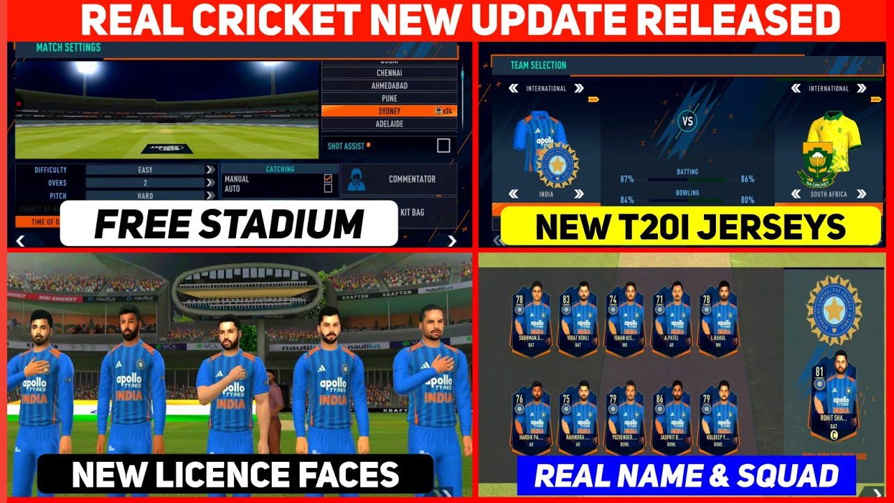 Real Cricket New Update Is Here | New Jersey & Stadium Free | Real ...