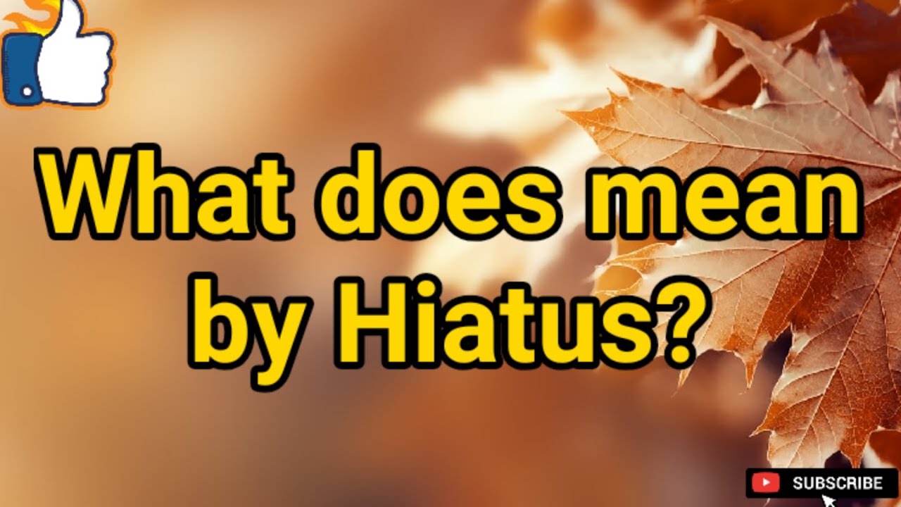 What does mean by Hiatus? - YouTube