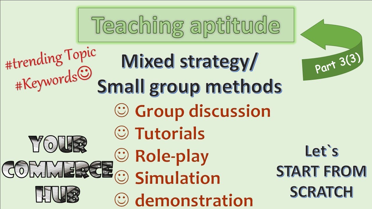 Teaching Aptitude - part 3(3) -"methods of teaching-small group methods ...