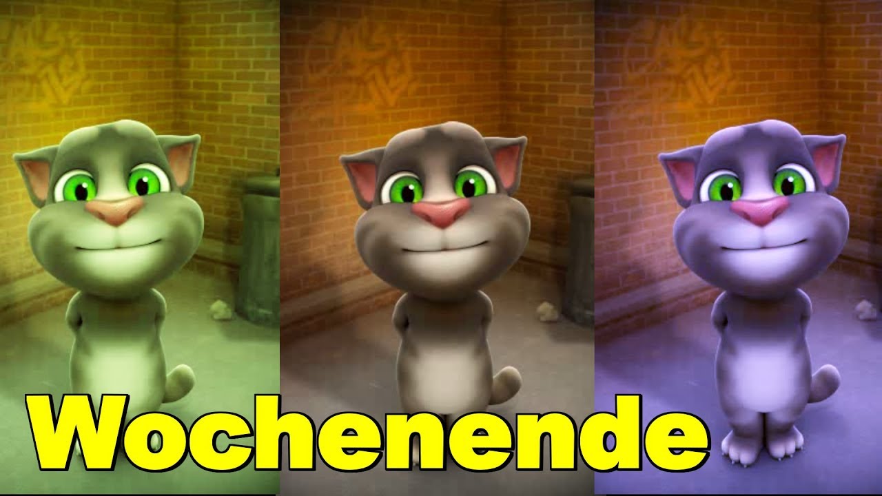 Wochenende Freitag Samstag Sonntag Talking Tom sprechende Katze Kater ...