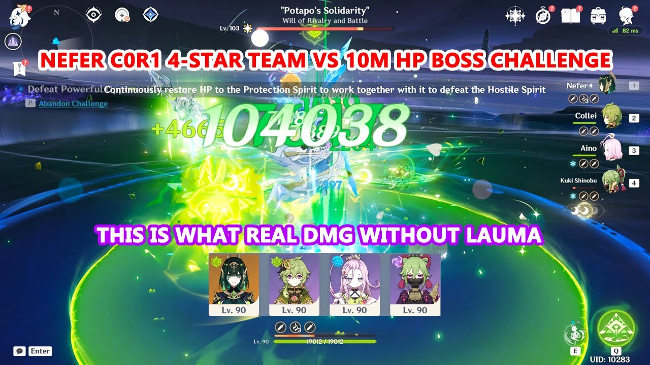 Nefer C0R1 4-Star Team vs 10M HP Boss Challenge | This is What Real DMG ...