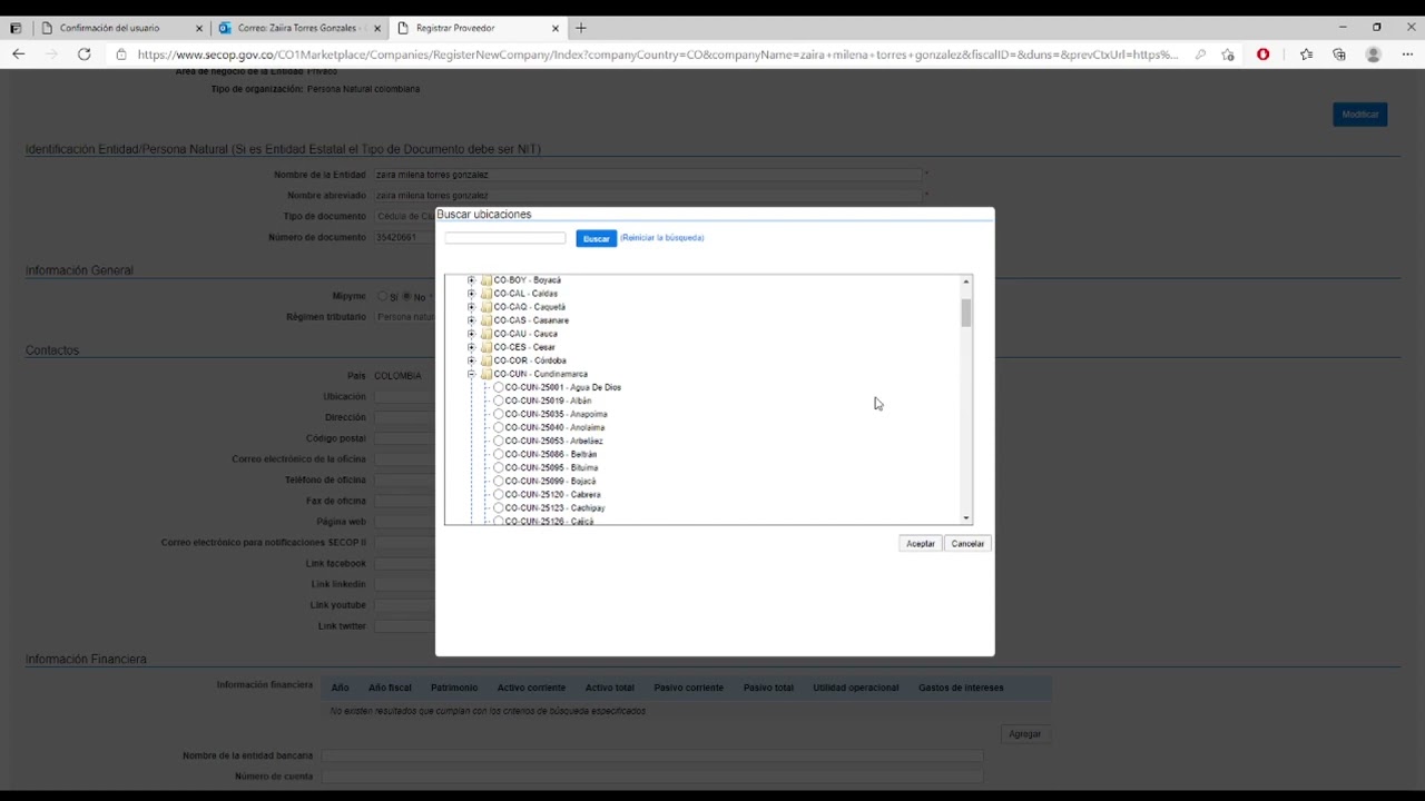 Proceso para crear el usuario en el SECOP II - YouTube