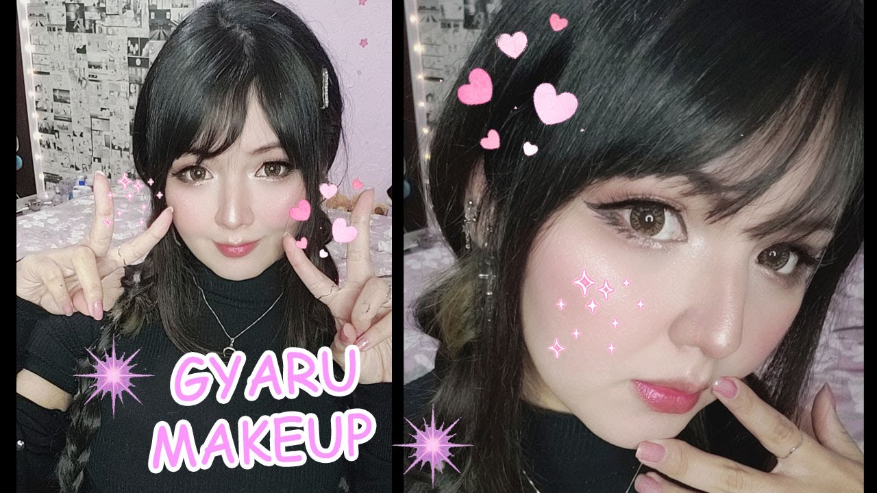 Gyaru makeup turorial - YouTube