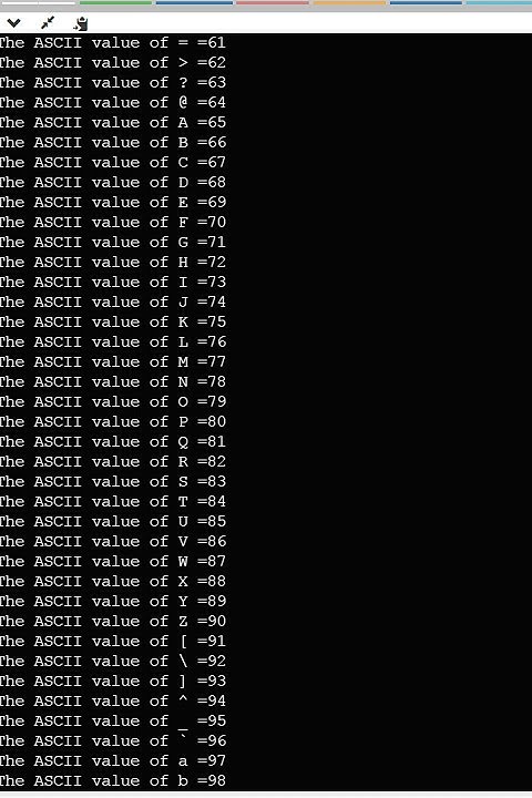 c program to print ascii values using while loop #short - YouTube