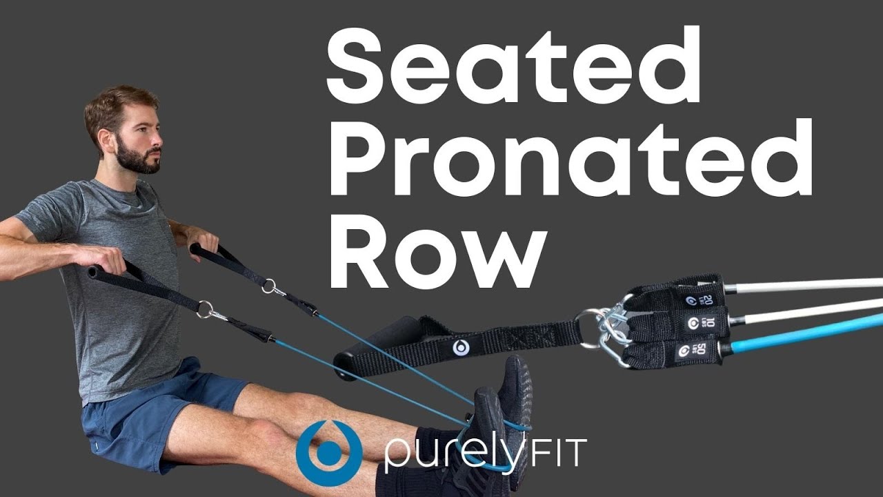 Seated Pronated Row With Resistance Bands - No Attaching - YouTube