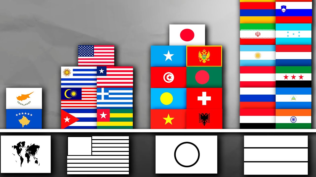 Flags by Layouts (From 2 to 46 flags) - YouTube