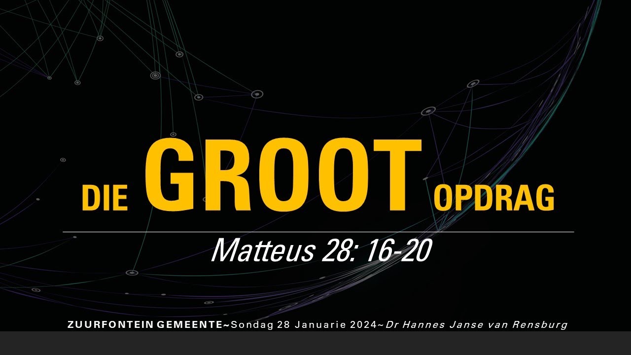 die GROOT opdrag - YouTube