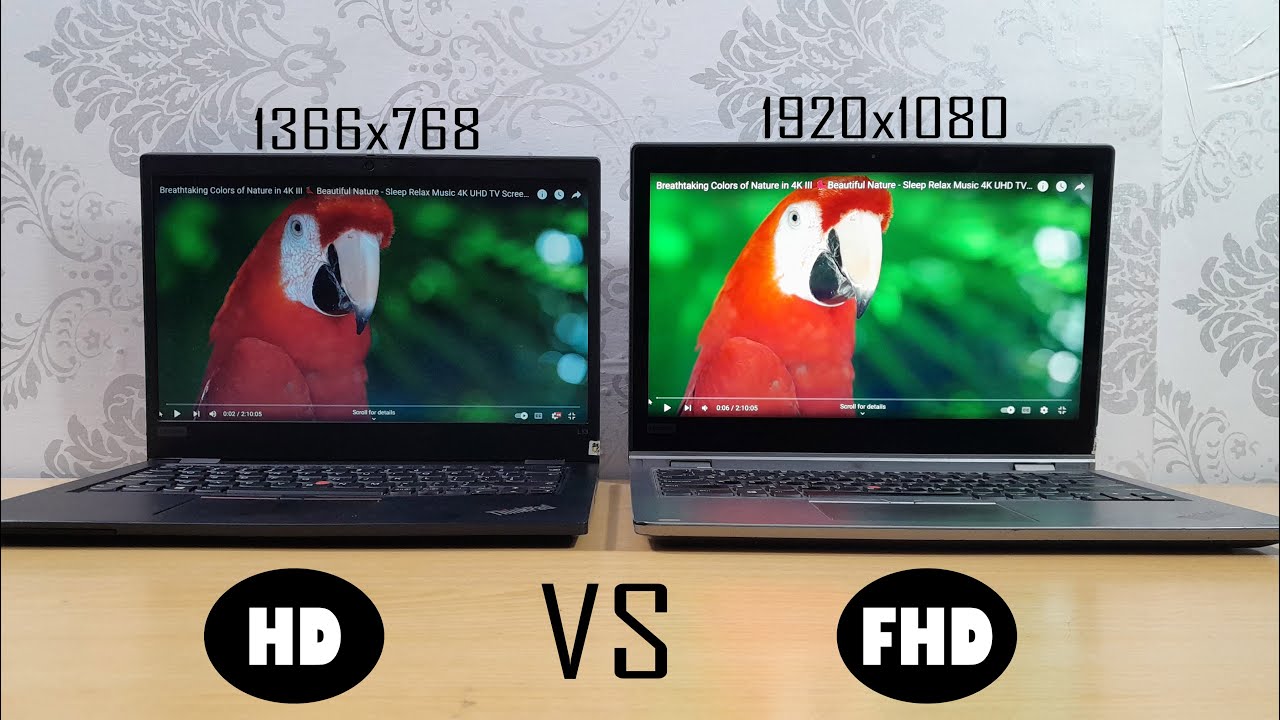 Perbedaan Resolusi LCD HD vs Full HD | 1366x768 VS 1920x1080 - YouTube