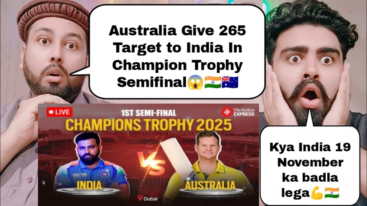 Australia Give 265 Target to India In Champion Trophy Semifinal - YouTube