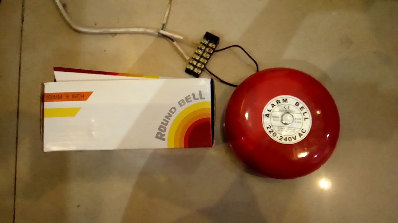 Round bell 150mm 220V Ewig Alarm Bell Sekolah - YouTube